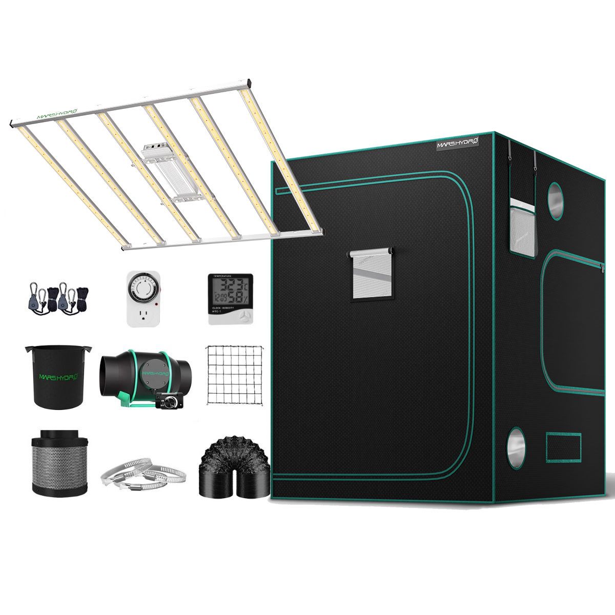 Mars Hydro 5'x5' Complete Grow Tent Kit with FC-E6500 730W LED Grow ...