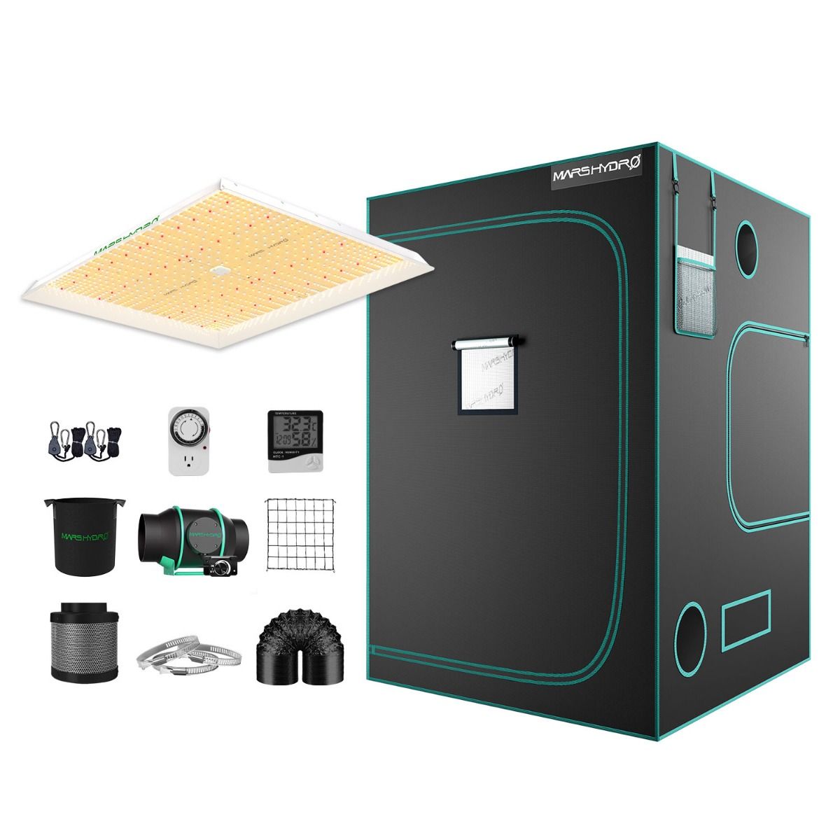 Mars Hydro 5'x5' Grow Tent Kit | TS3000 LED Light | Complete Indoor ...